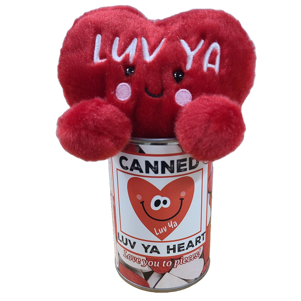 Canned Luv Ya Heart | Funny Jokes Valentine Gift Plush – LaserPhilly