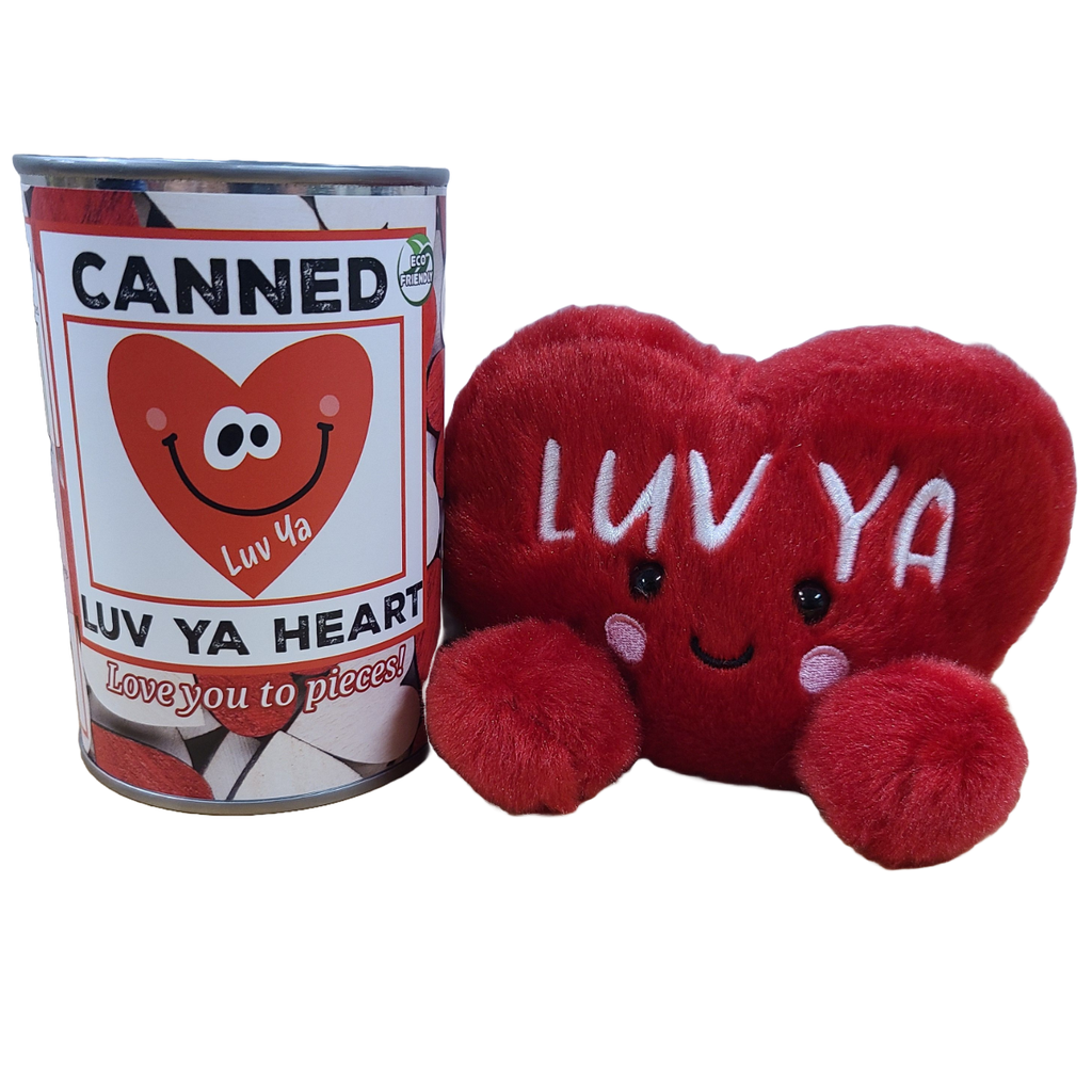 Canned Luv Ya Heart | Funny Jokes Valentine Gift Plush – LaserPhilly